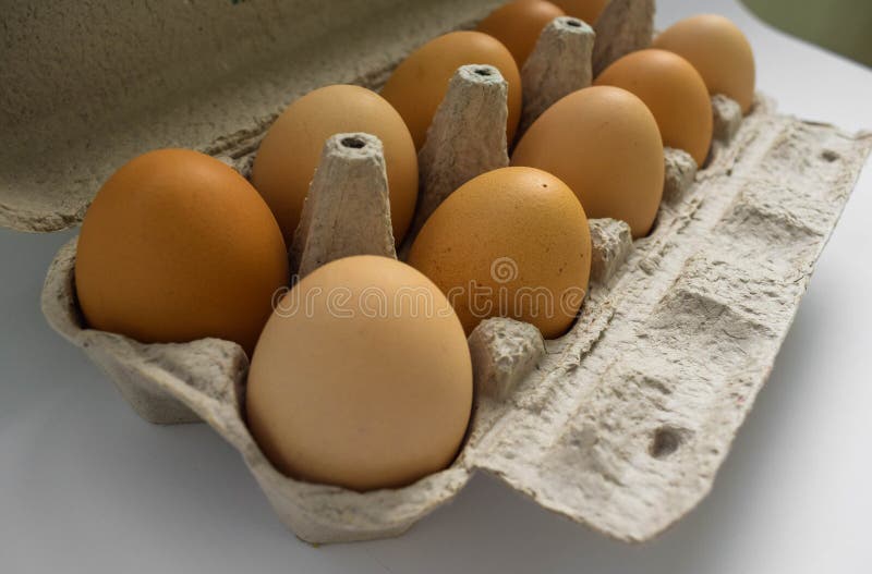 Poltava, Ukraine - October 19, 2022: Brown Eggs in an Open Cardboard ...