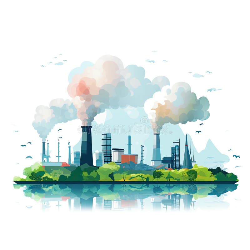 Polution Illustration Background. Stock Illustration - Illustration of ...