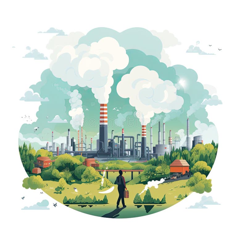 Polution Illustration Background. Stock Illustration - Illustration of ...