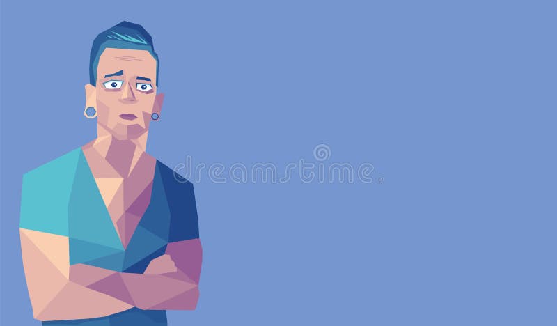 Poly art alternative boy stock vector. Illustration of glamour - 64996305