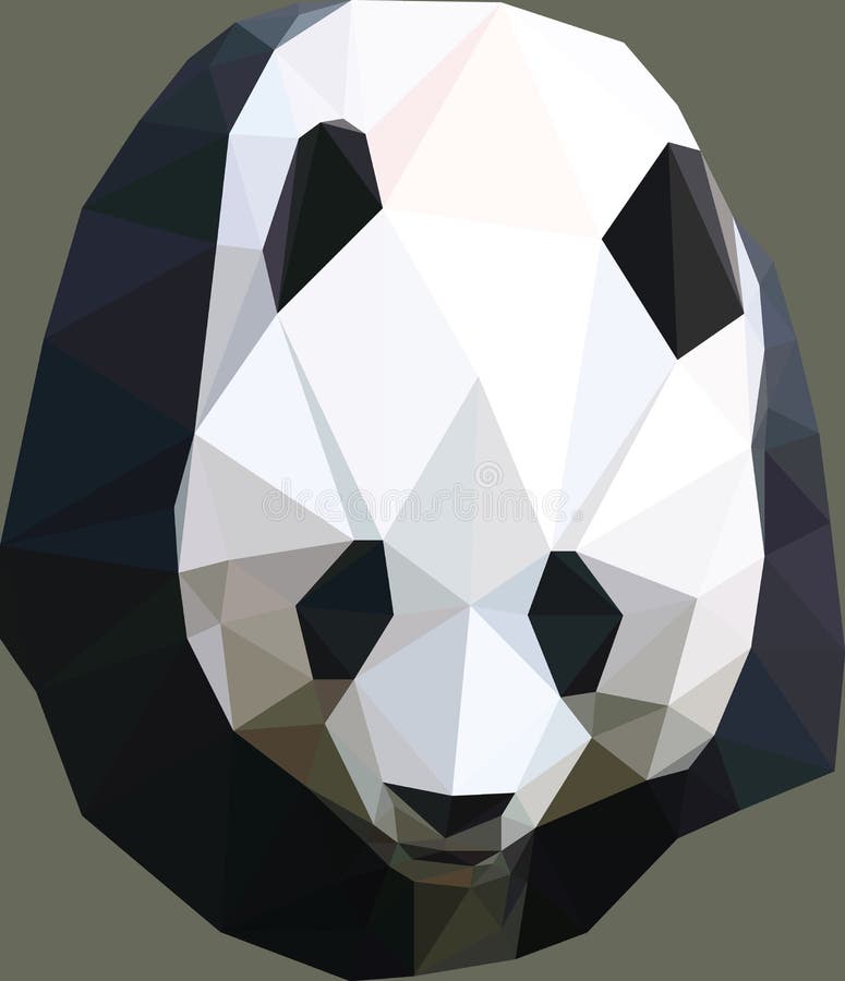 Low Poly Panda. the Head of a Chinese Bear from Triangles Stock ...