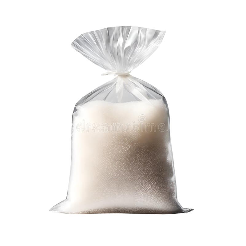 Poly Sugar Bag Clean Bag of Sugar Tied Neatly at the Top Stock ...