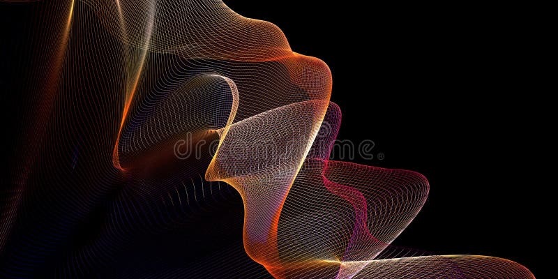 Poly Wire Grid Swaying Mesh Abstract Background Net of Glitter 3D ...