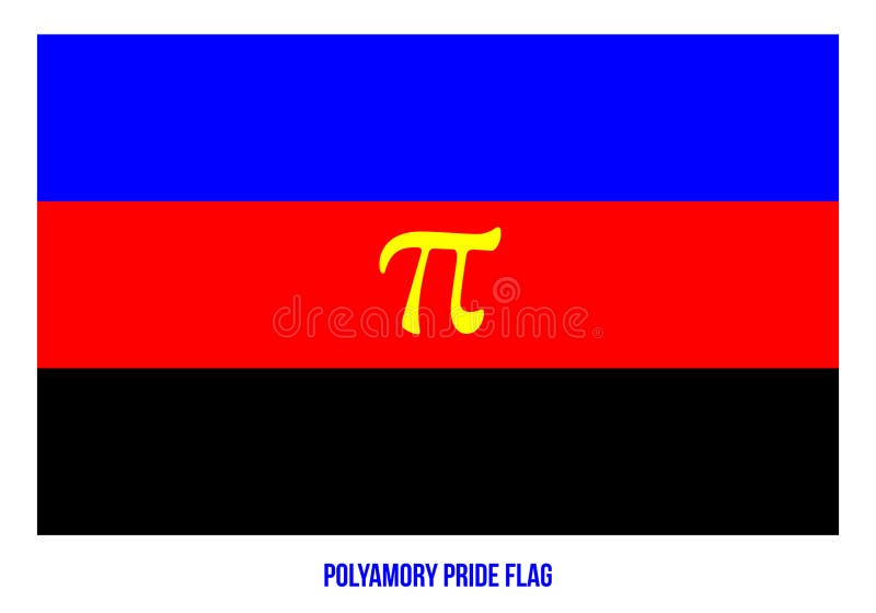 Polyamory Pride Flag Waving Vector Illustration Designed with Correct ...