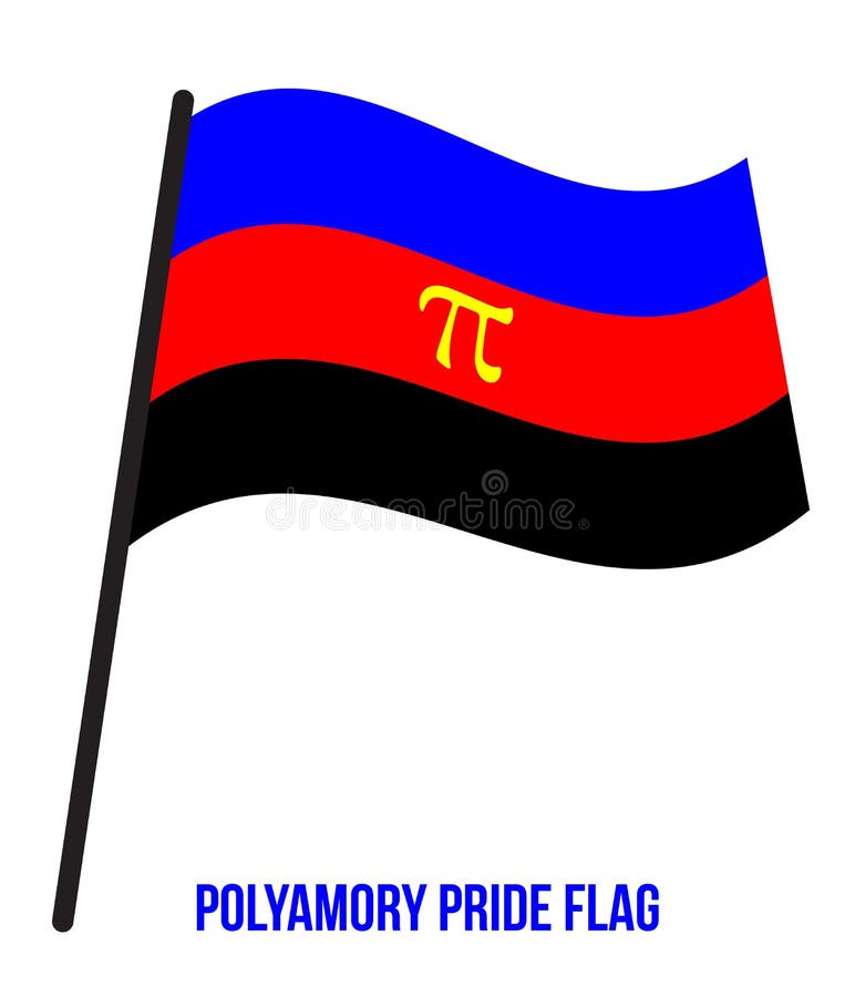 Polyamory Pride Flag Waving Vector Illustration Designed with Correct ...