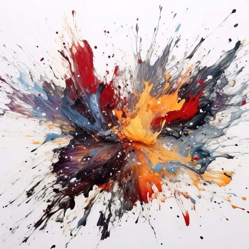 Polychromatic Paint Splendor - Abstract Explosion. AI Generation Stock ...