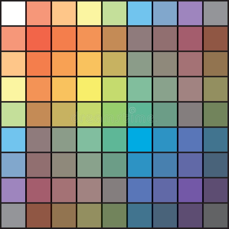 Polychrome Multicolor Spectral Versicolor Rainbow Grid of 9x9 Segments ...