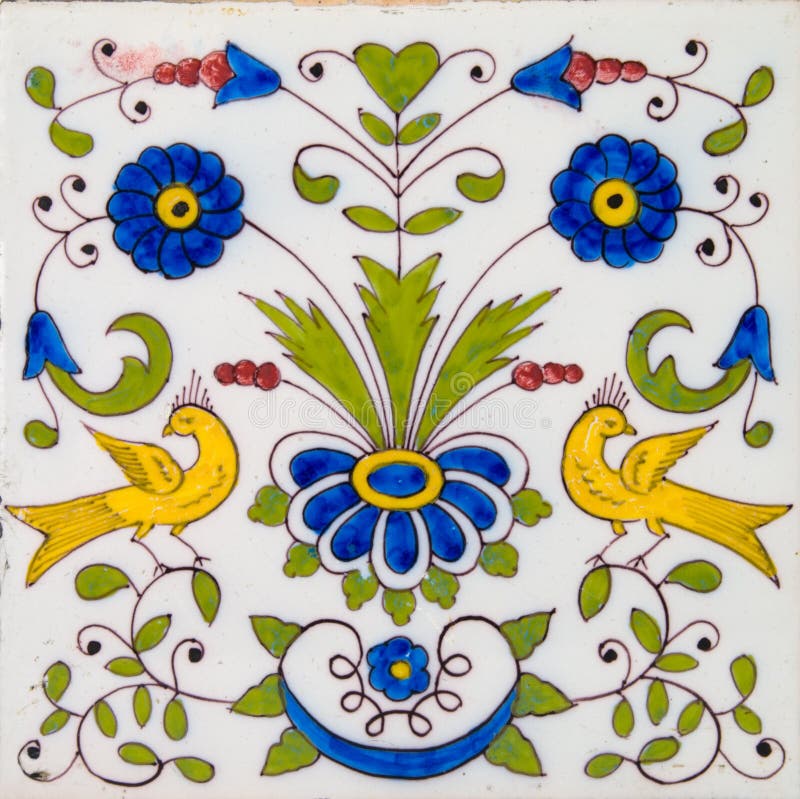 Polychrome Tile stock photo. Image of foliage, dutch, floral - 4729370