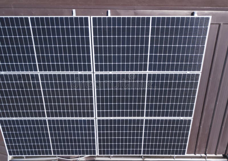 A Polycrystalline Solar Panel System Mounted on a Ribbed Metal Roofing ...