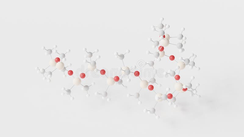 Polydimethylsiloxane Molecule 3d, Molecular Structure, Ball and Stick ...