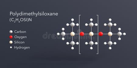 Polydimethylsiloxane Molecule 3d Rendering, Flat Molecular Structure ...