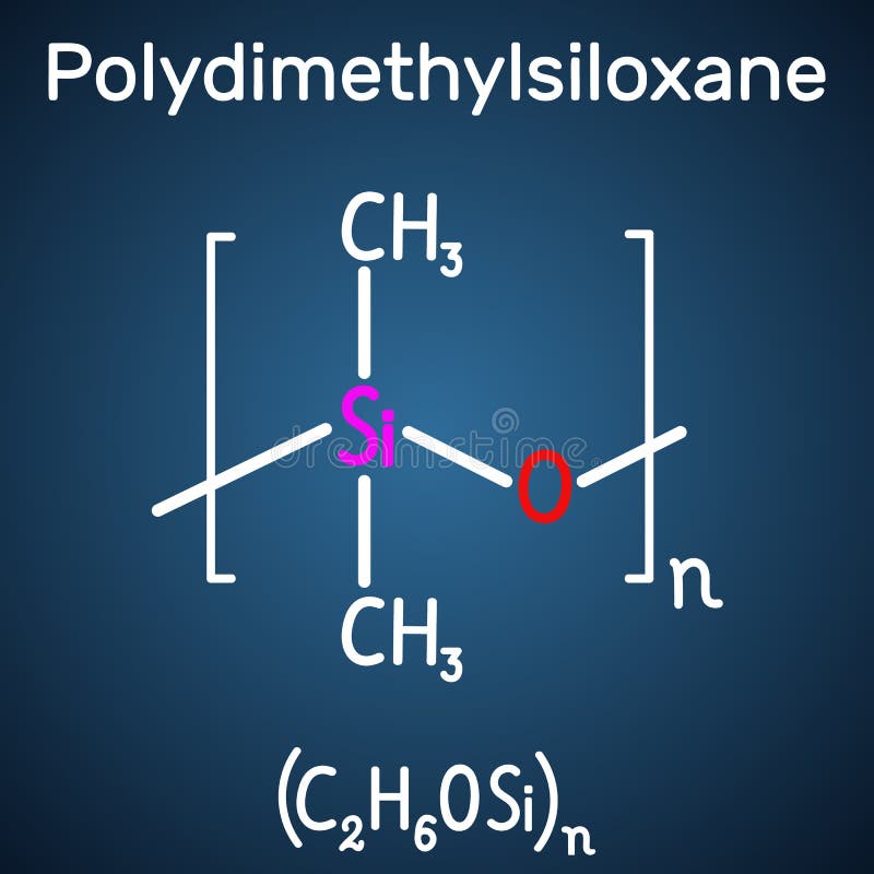 Polydimethylsiloxane, PDMS, Silicone Polymer, Molecule. Structural ...