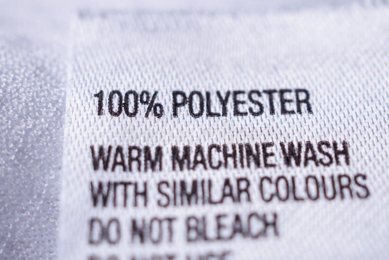 Polyester Fabric Clothing Label with Laundry Instructions Stock Image ...
