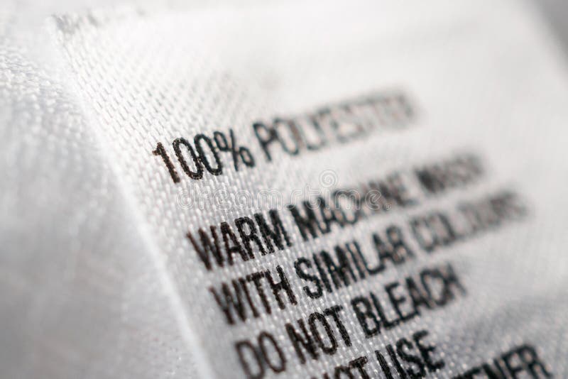 Polyester Clothing Label with Laundry Care Instructions Tag Stock Photo ...