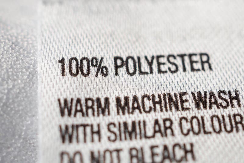 Polyester Clothing Label with Laundry Care Instructions Tag Stock Photo ...