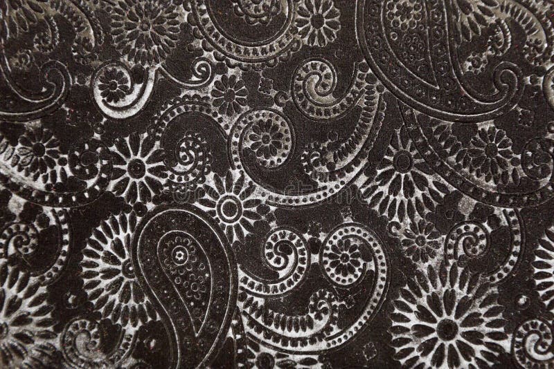 Polyester Fabric with Floral Paisley Pattern. Stock Image - Image of ...