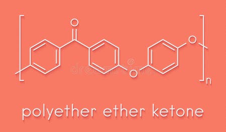 Polyether Ether Ketone PEEK Polymer, Chemical Structure. Skeletal ...