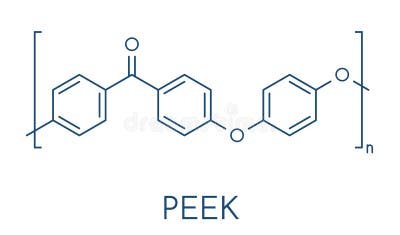Polyether Ether Ketone PEEK Polymer, Chemical Structure. Skeletal ...