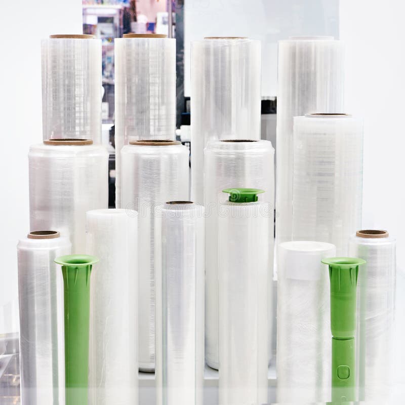 Plastic Film Rolls in Factory Stock Photo - Image of manufacturing ...