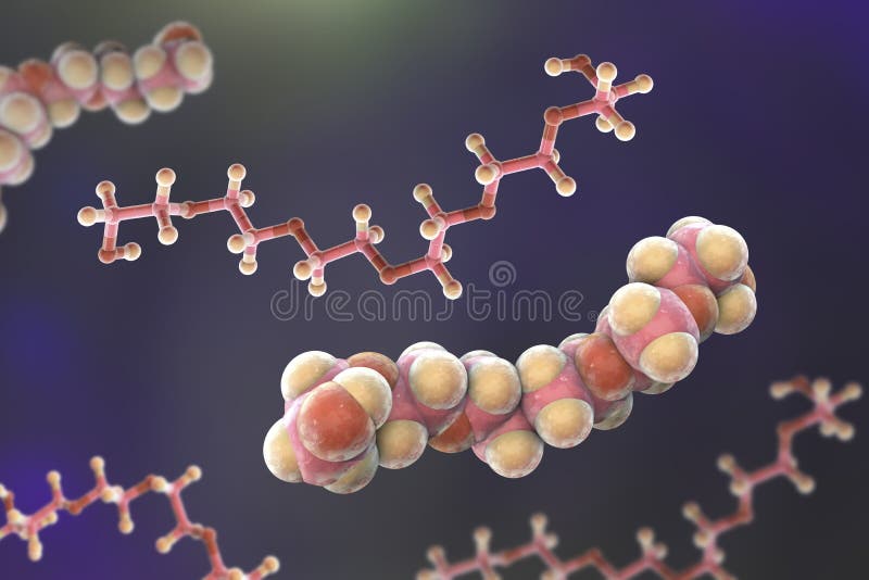 Polyethylene Glycol, Hexaethylene Glycol Molecule, 3D Illustration ...