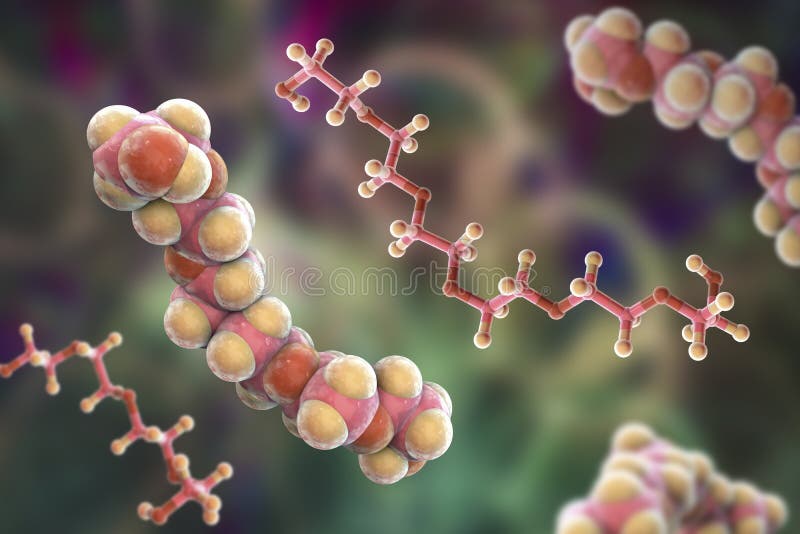 Polyethylene Glycol PEG . Hexaethylene Glycol Molecule, 3D Illustration ...
