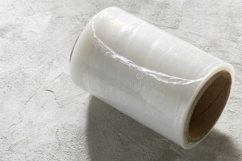 Polyethylene Roll for Packing, on a Cement Surface Stock Image - Image ...