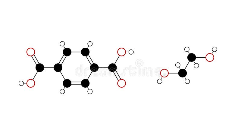 Polyethylene Terephthalate Molecule, Structural Chemical Formula, Ball ...