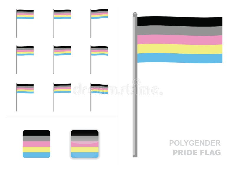 Polygender Pride Flag Waving Animation App Icon Vector Stock Vector ...