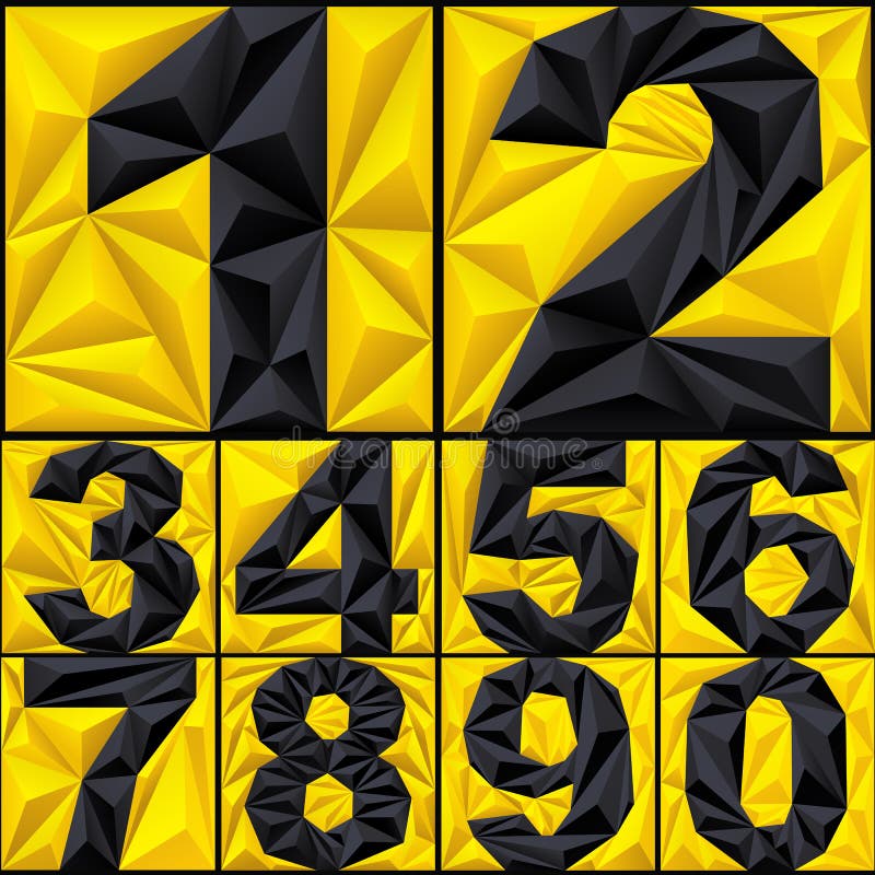 Polygon abstract numbers stock illustration. Illustration of number ...