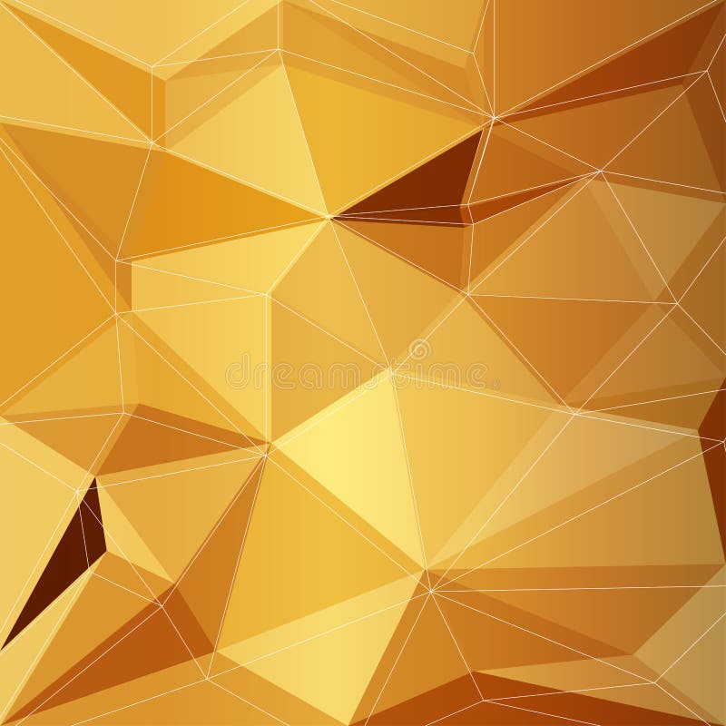 Polygon Abstract Polygonal Geometric Triangle Gold Backgr Stock ...