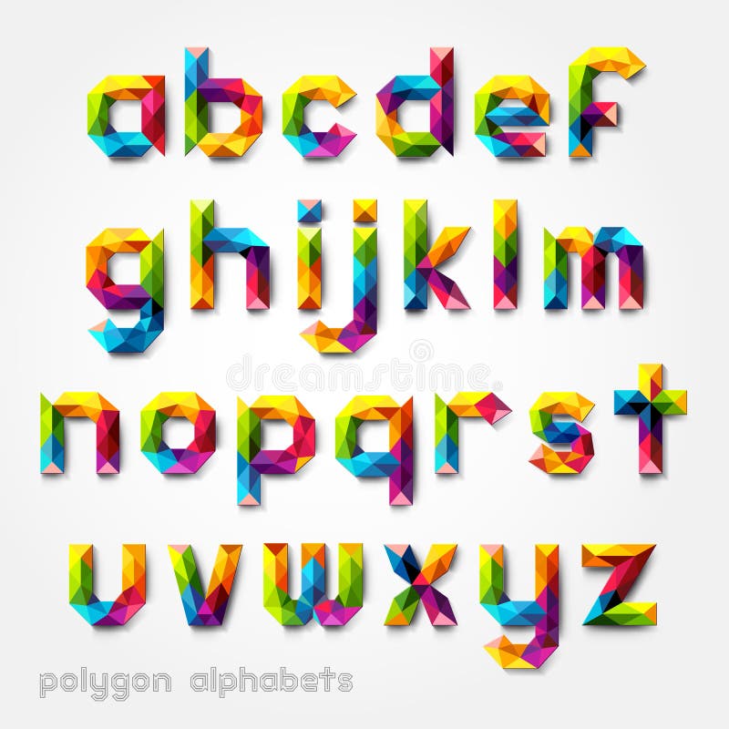Alphabet Paper Cut Colorful Font. Stock Vector - Illustration of cutter ...