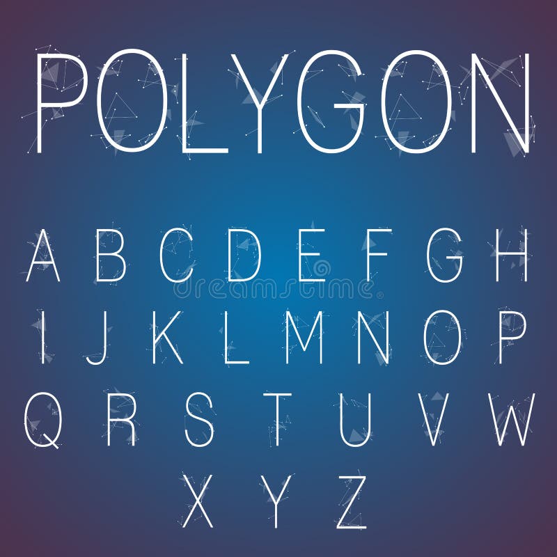 Polygon Alphabet and Numbers Stock Vector - Illustration of letters ...