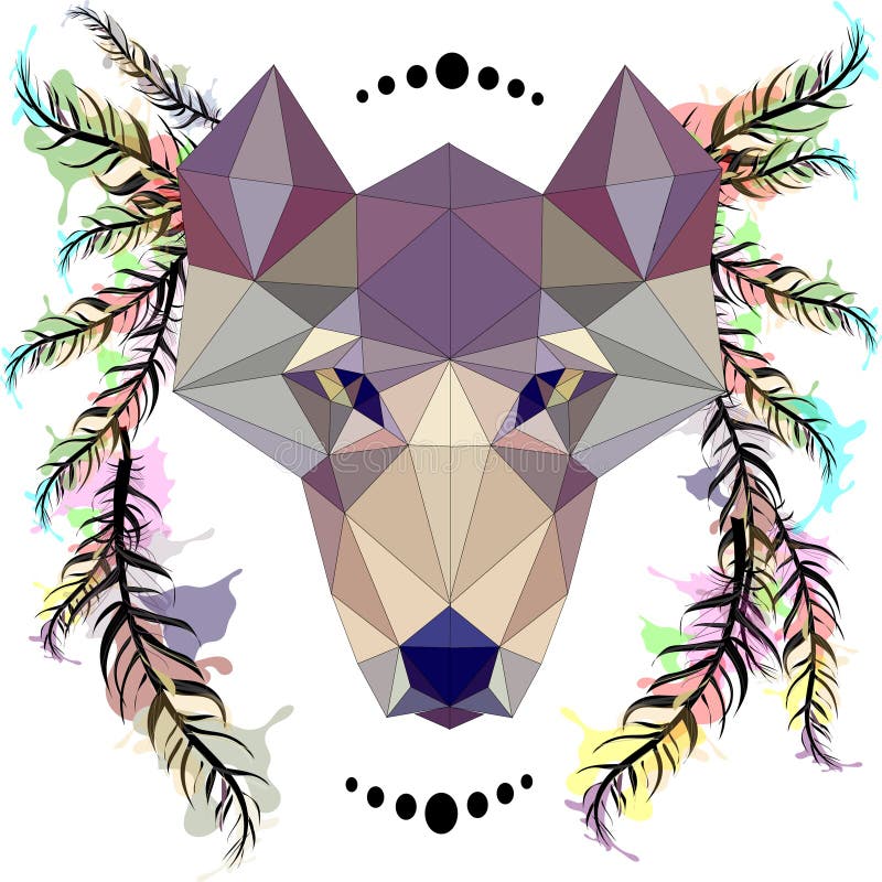 POLYGON ANIMAL PET POLYGONAL WOLF Stock Illustration - Illustration of ...