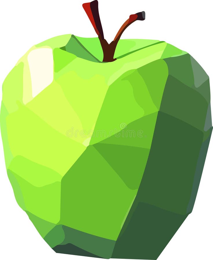 Polygon Apple - Low Poly Apple Stock Illustration - Illustration of ...