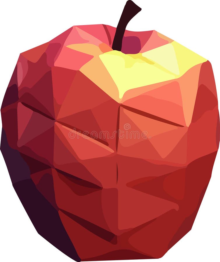 Polygon Apple - Low Poly Apple Stock Vector - Illustration of geometric ...