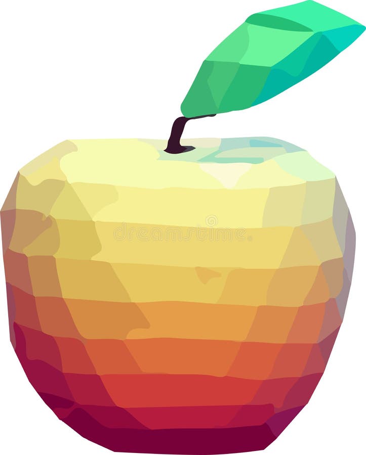 Polygon Apple - Low Poly Apple Stock Vector - Illustration of geometric ...