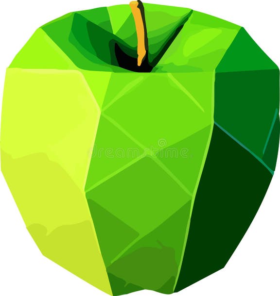 Polygon Apple - Low Poly Apple Stock Vector - Illustration of style ...