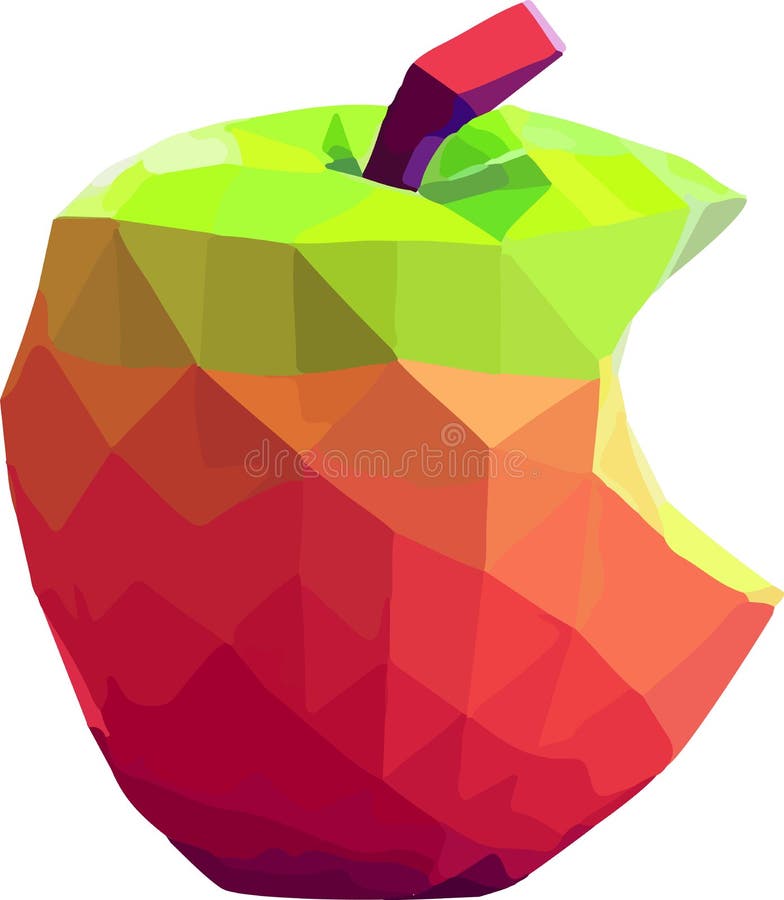 Polygon Apple - Low Poly Apple Stock Vector - Illustration of food ...