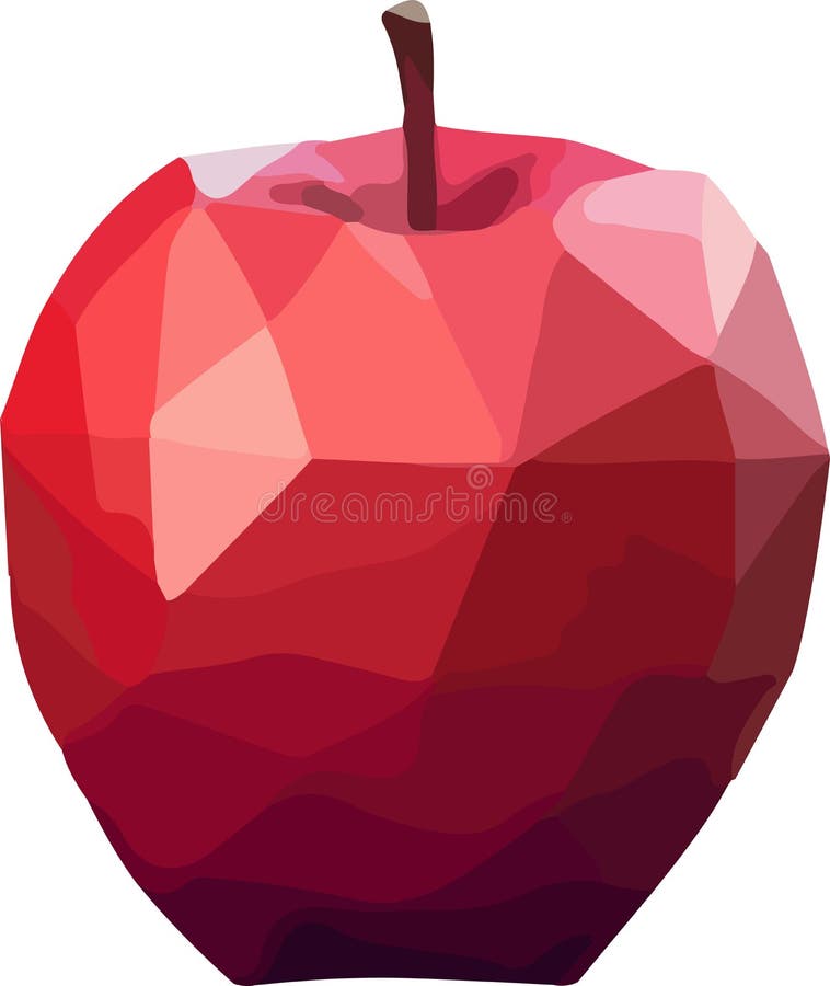 Polygon Apple - Low Poly Apple Stock Vector - Illustration of geometric ...