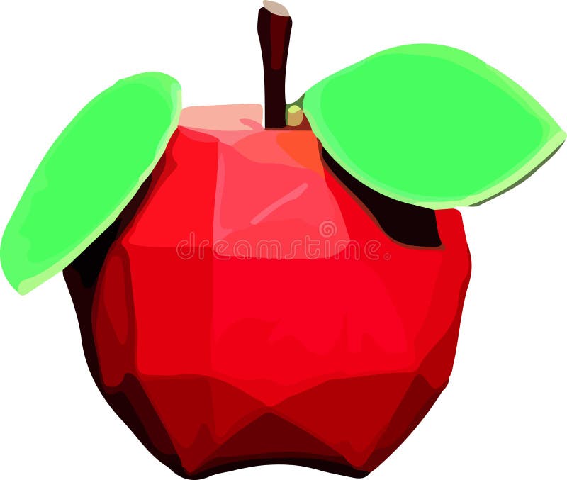 Polygon Apple - Low Poly Apple Stock Vector - Illustration of geometric ...