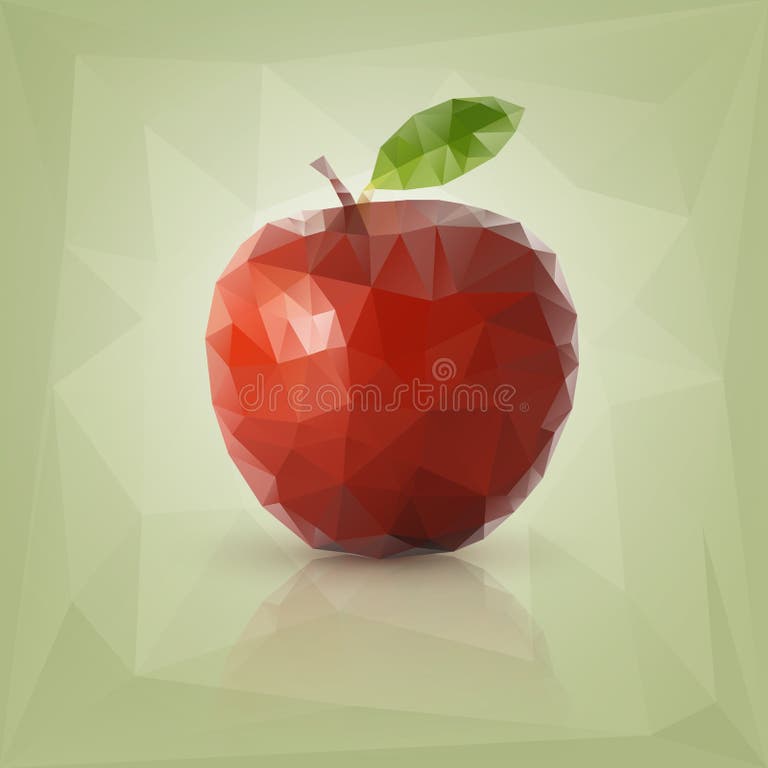 Polygon Apple stock vector. Illustration of stylized - 37051586