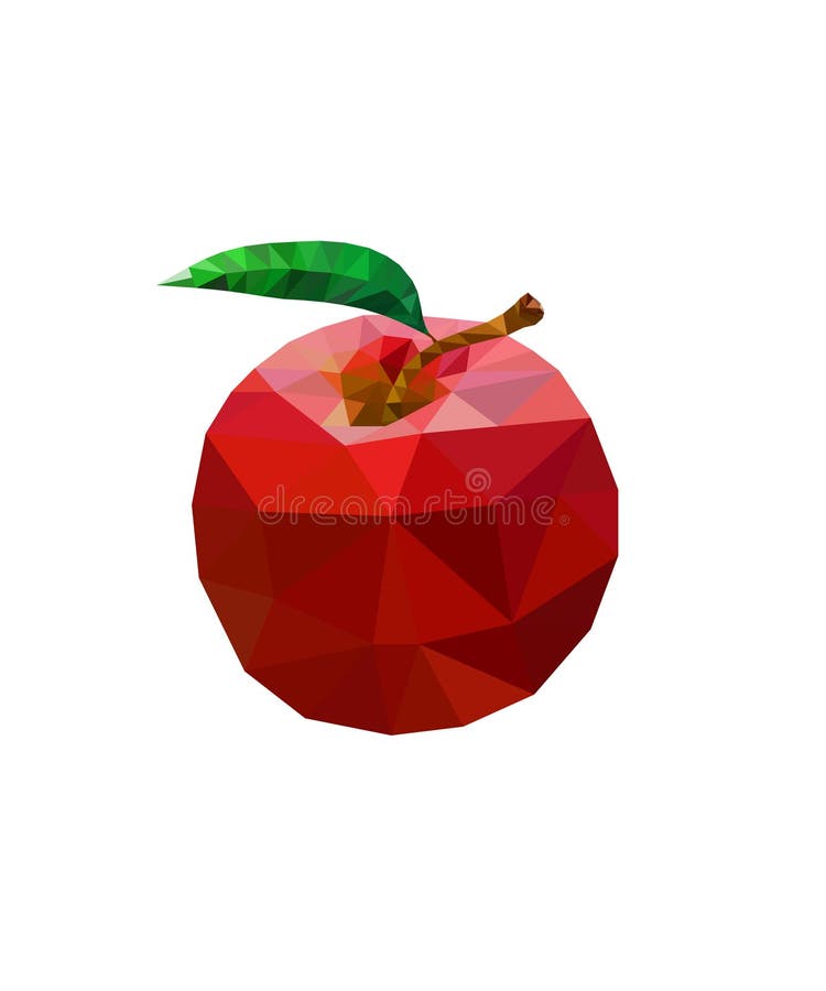 Polygon Apple - Low Poly Apple Stock Vector - Illustration of geometric ...