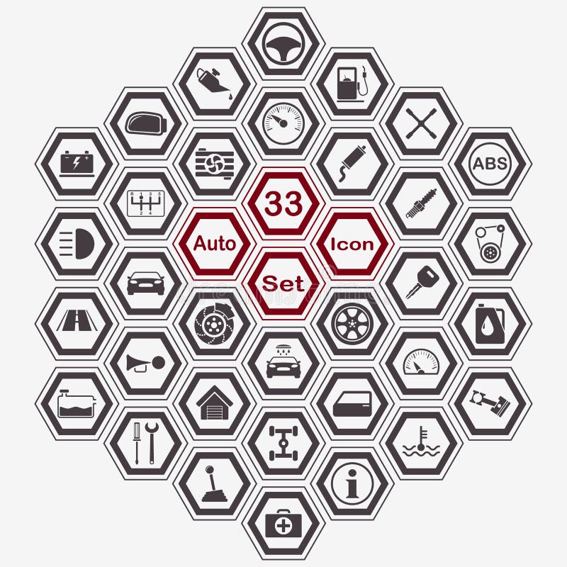 Polygon auto icon set stock vector. Illustration of fuel - 52801940
