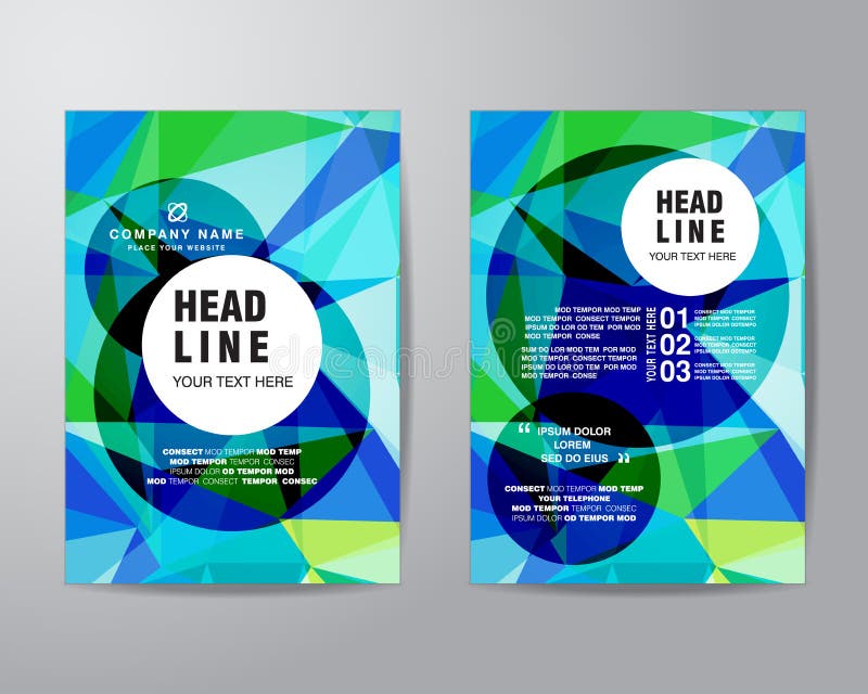Abstract Polygon Design Template Layout for Brochure Flyer in A4 Size ...