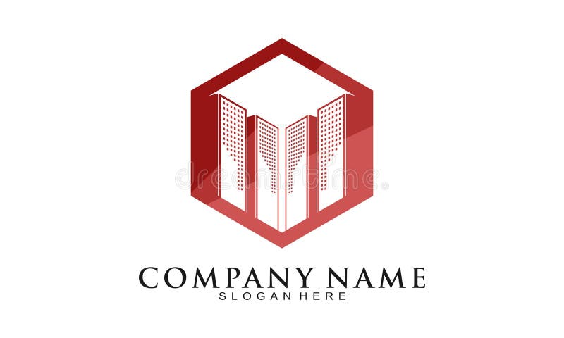 Polygon Building Illustration Vector Logo Stock Vector - Illustration ...