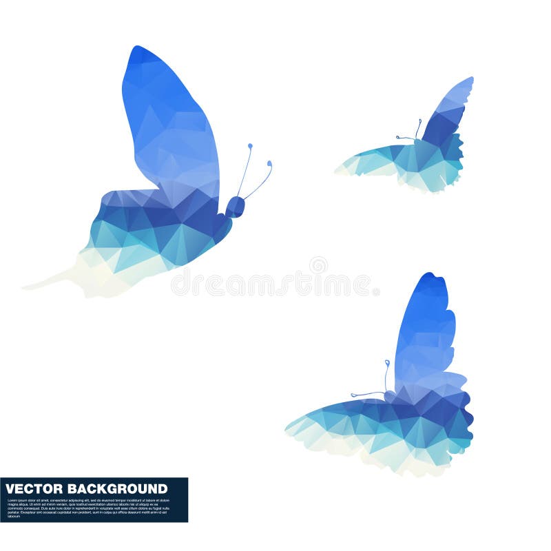 Polygon Butterfly and Abstract Background Stock Vector - Illustration ...