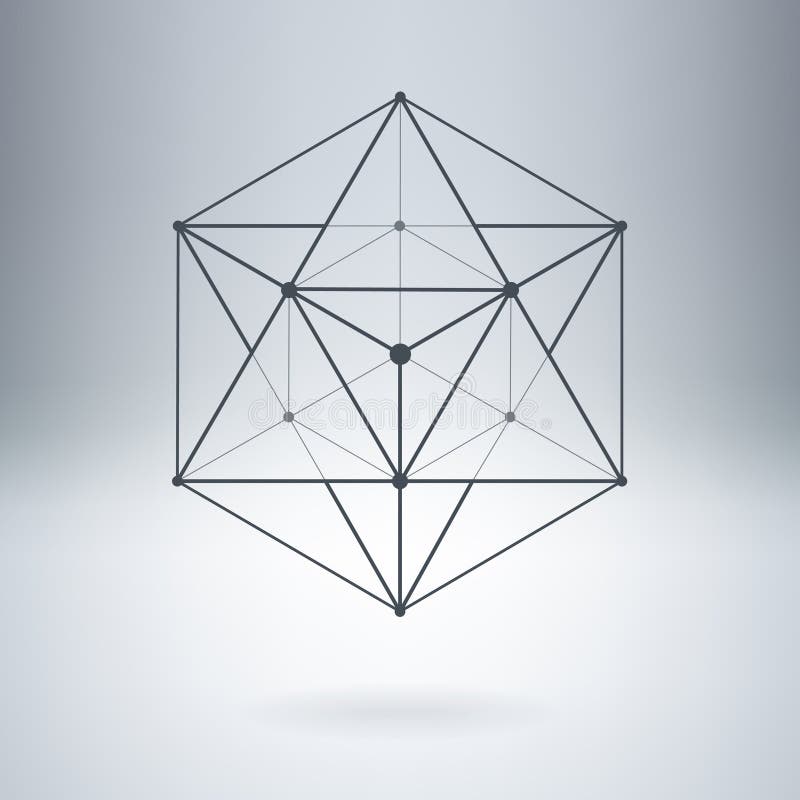 Polygon with Connected Lines and Dots Stock Vector - Illustration of ...