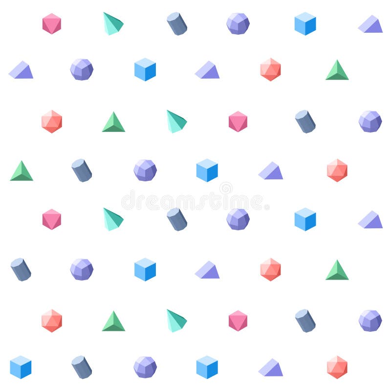 Polygon 3d Objects Seamless Geometric Pattern Stock Vector ...