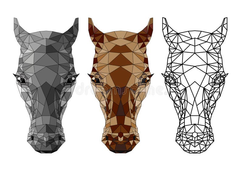 Polygon Horse Head Stock Illustrations – 409 Polygon Horse Head Stock ...