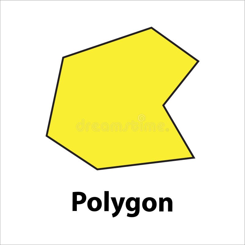 Polygon Geometric Shape. Yellow Color Vector Stock Vector ...